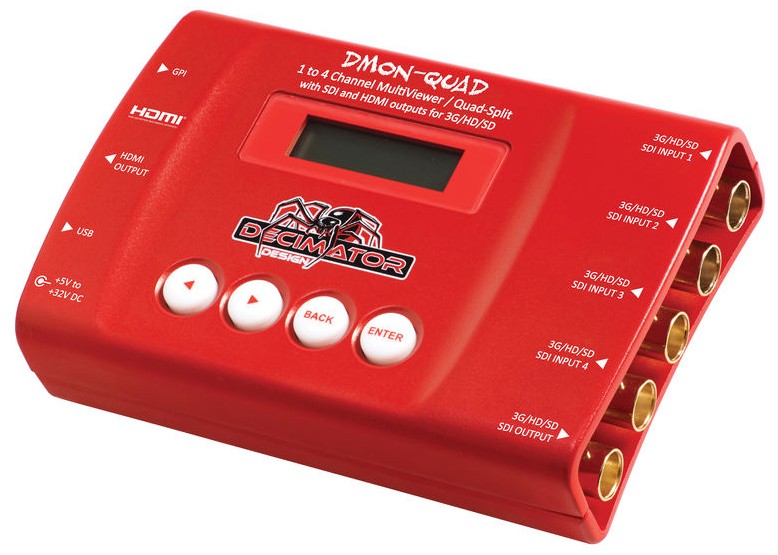 Decimator Design DMON-QUAD 3G/HD/SD-SDI Quad Split Multi-Viewer
