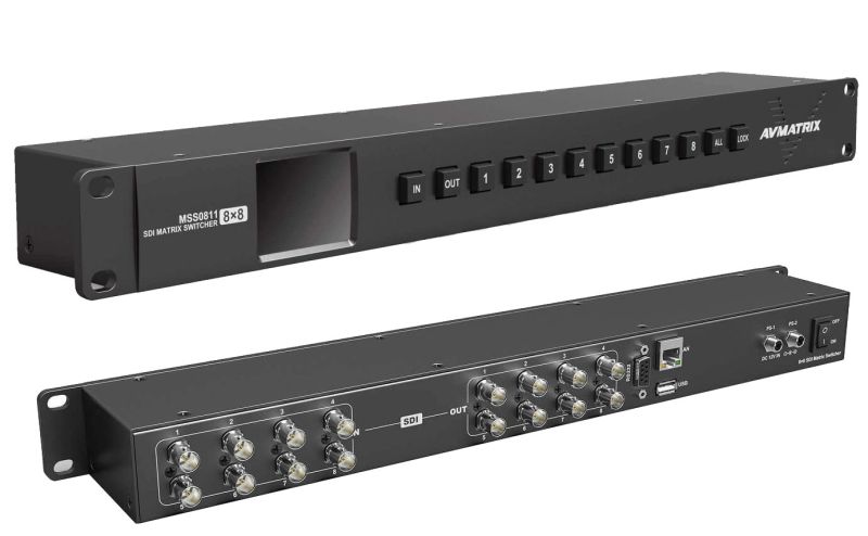 AVMATRIX MSS0811 8x8 3G-SDI Matrix Switcher (1 RU)