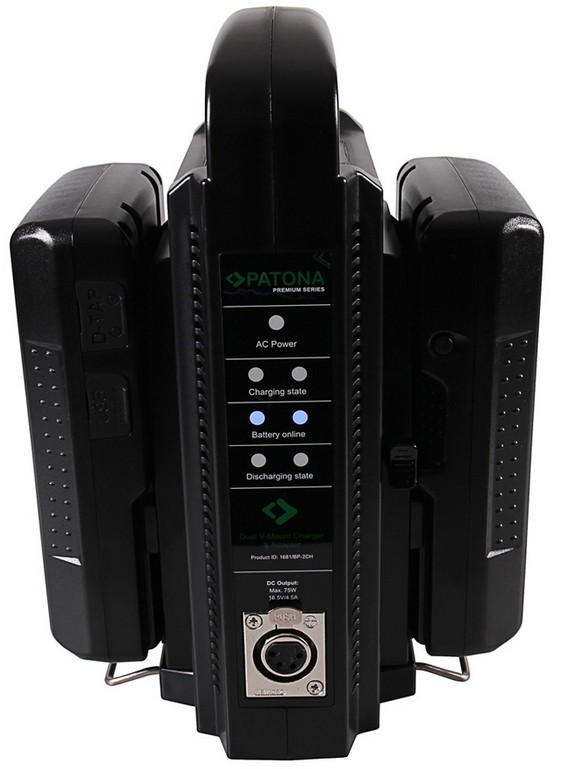 PATONA Dual V-Mount Ladegerät mit 4-Pin XLR Kabel