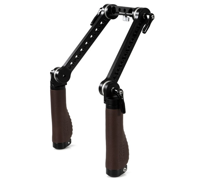 Wooden Camera Rosette Handle Kit (Brown Leather)