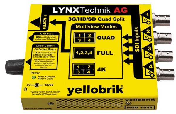 LYNX Technik PMV 1841 3Gbit SDI to HDMI Quad Split + 4K Monitoring